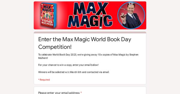 Enter the Max Magic World Book Day Competition!