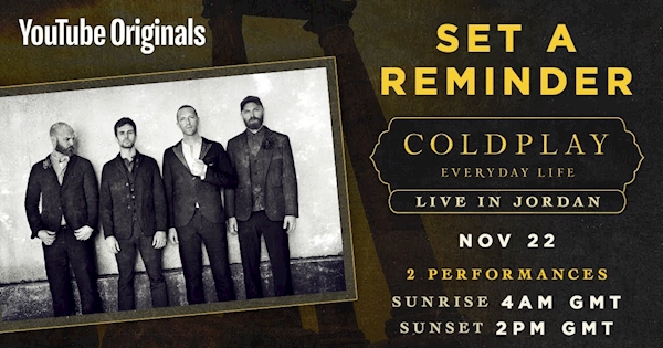 Coldplay Live In Jordan, watch Nov 22