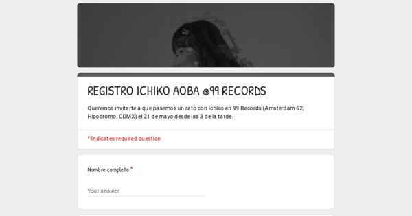 REGISTRO ICHIKO AOBA @99 RECORDS
