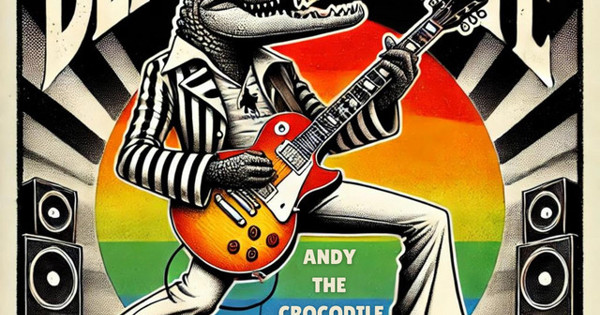 Andy The Crocodile - Black & White